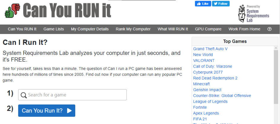 Can I run it? | Serviço gratuito avalia seu PC para saber quais jogos ...