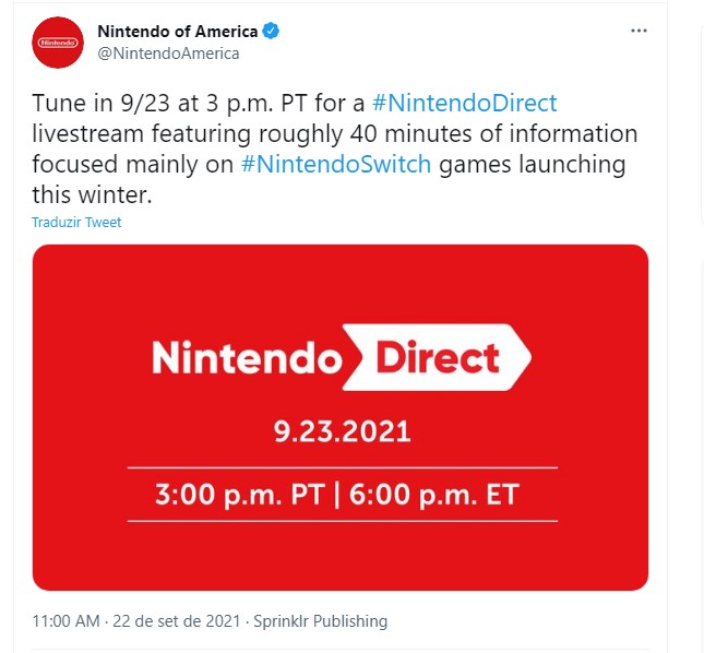 Nintendo anuncia Direct para quinta-feira (23) - MeUGamer